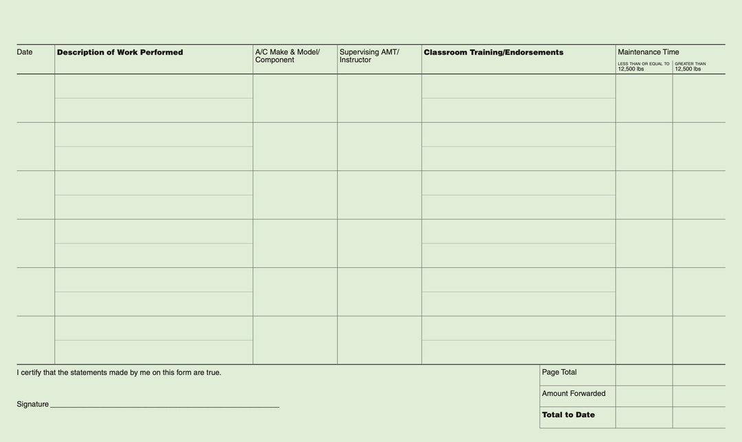 Aviation Maintenance Technicians Log SP-AMT – Log Books Unlimited