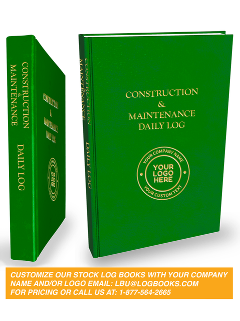 Construction & Maintenance Daily Log Book #505 (Green) – Log Books ...
