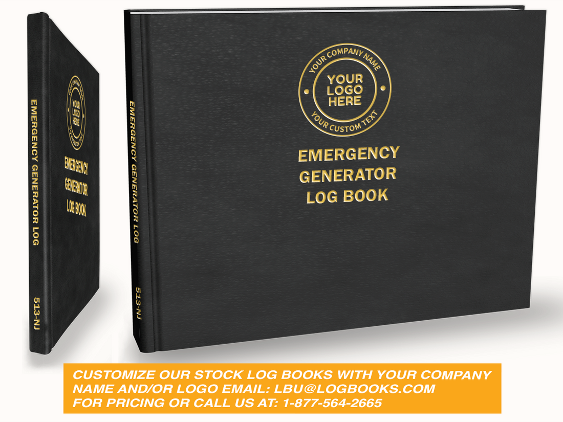 Emergency Generator Log Book #513-NJ – Log Books Unlimited