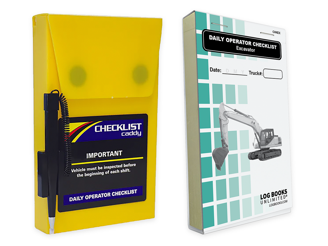 Excavator Checklist + Plastic Caddy # SCADD(EX) – Log Books Unlimited