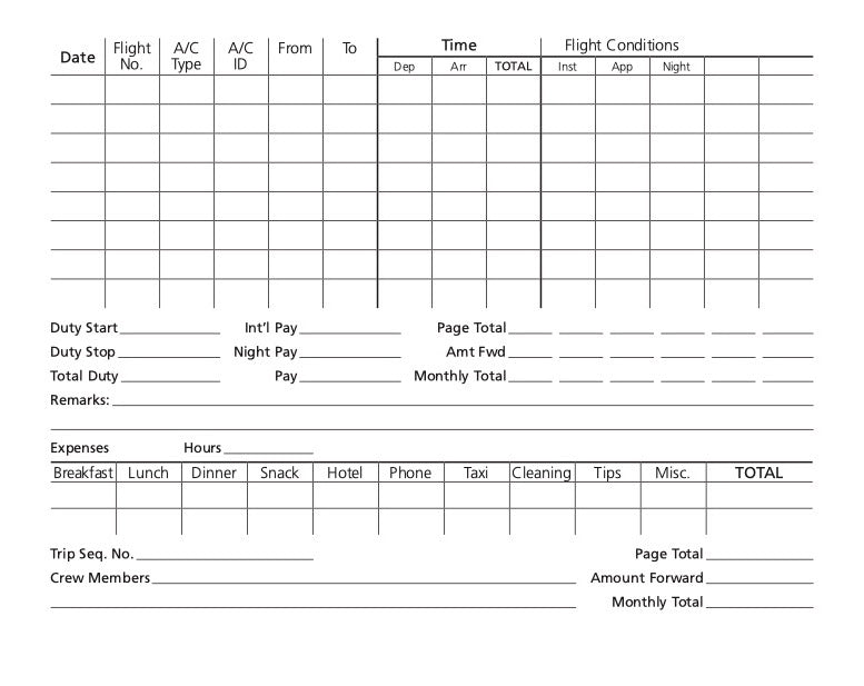 Pocket Sized Flight Crew Log Book #SP-FC – Log Books Unlimited