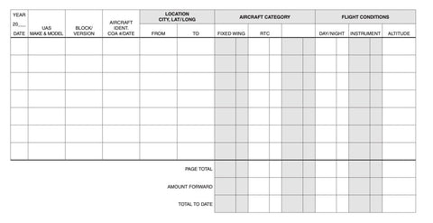 UAS Operator Log SP-UAS-1 | Drone Log Book – Log Books Unlimited