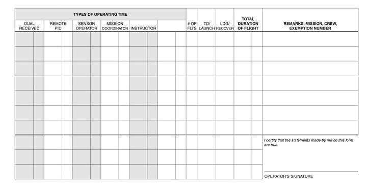UAS Operator Log SP-UAS-1 | Drone Log Book – Log Books Unlimited