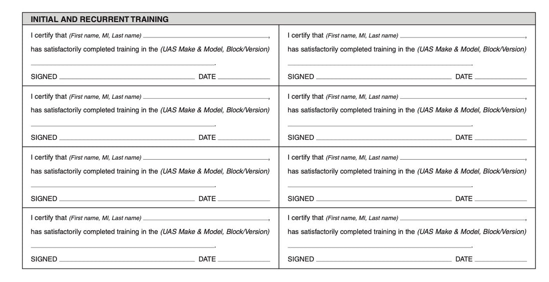 UAS Operator Log SP-UAS-1 | Drone Log Book – Log Books Unlimited