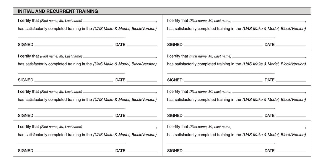 UAS Operator Log SP-UAS-1 | Drone Log Book – Log Books Unlimited