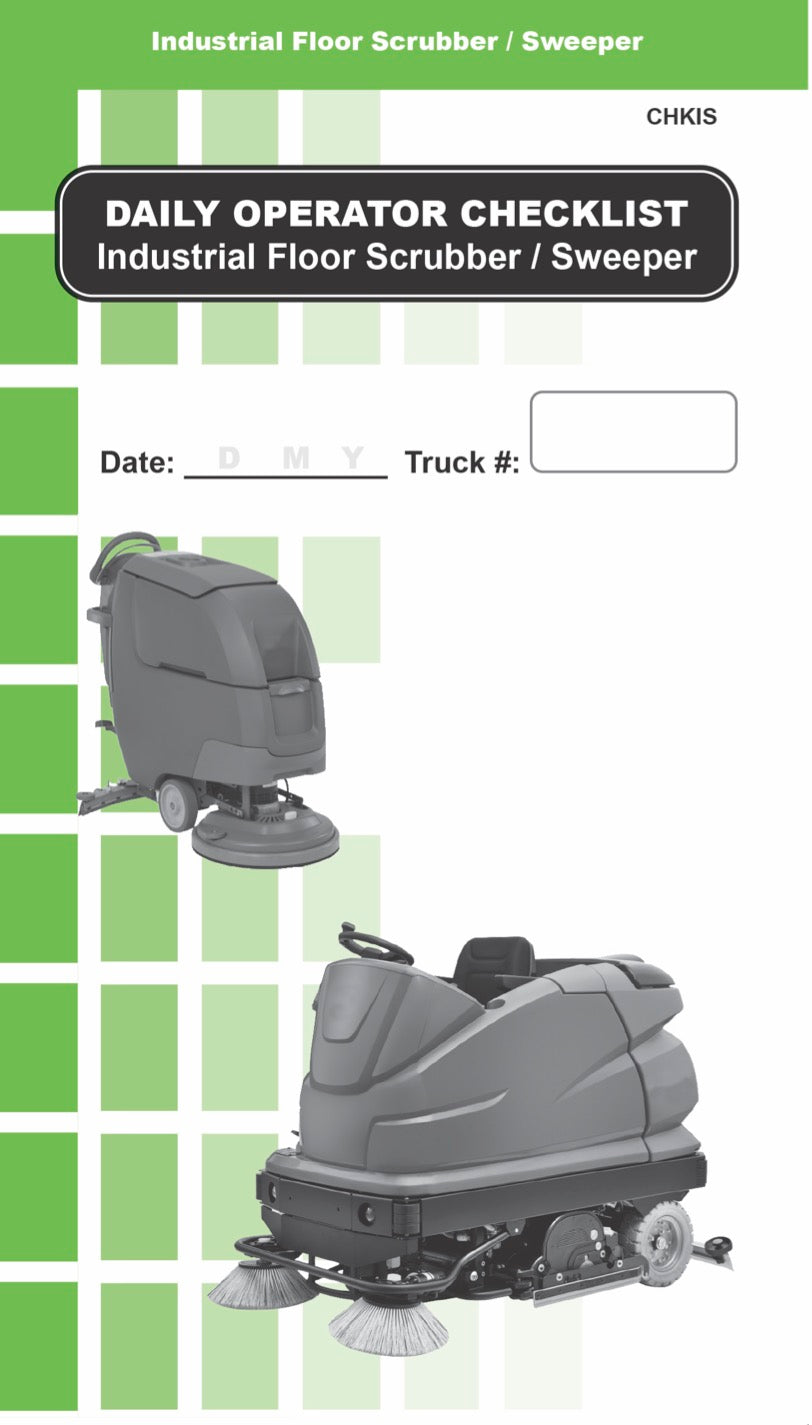 Industrial Floor Scrubber / Sweeper Checklist + Plastic Caddy # SCADD ...