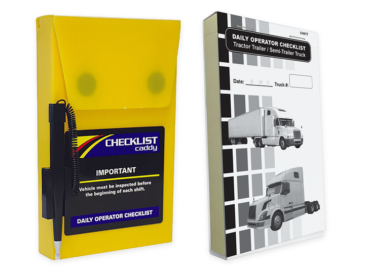 Tractor Trailer / Semi-Trailer Truck Checklist + Plastic Caddy # SCADD ...