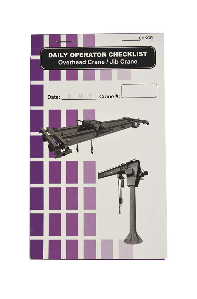Overhead Crane / Jib Crane Checklist Caddy - Complete Logbook Package ...